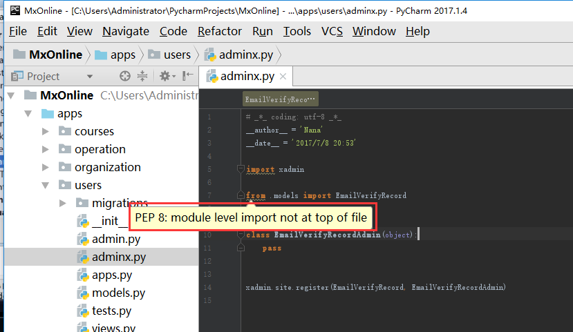 PEP 8:module level import not at top of file